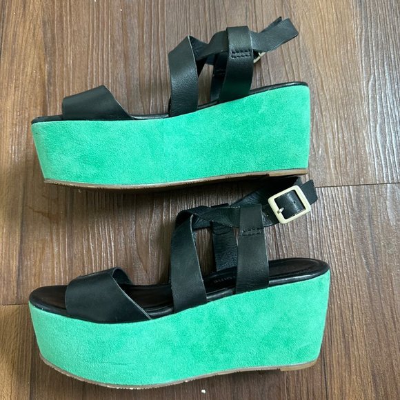 Pour La Victoire | Shoes | Pour La Victoire Black Leather Green Suede ...